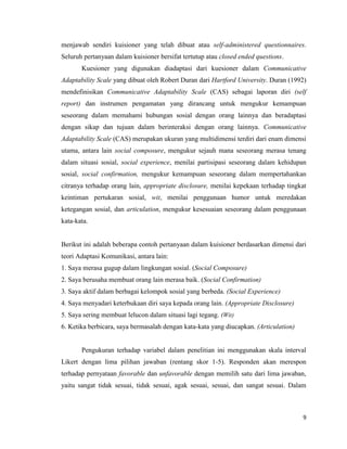 Penelitian Kemampuan Adaptasi Mahasiswa Baru | PDF