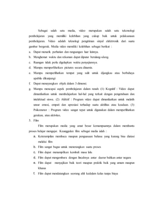 Laporan pengujian media pembelajaran menggunakan metode assure kelompok 4 kelas 4 d | DOCX