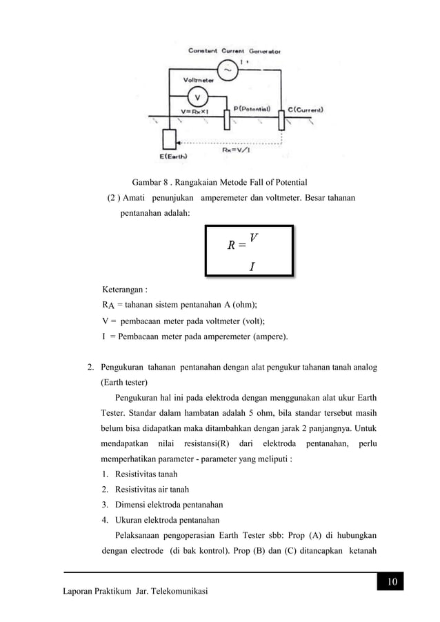 Laporan pengukuran tahanan tanah | PDF
