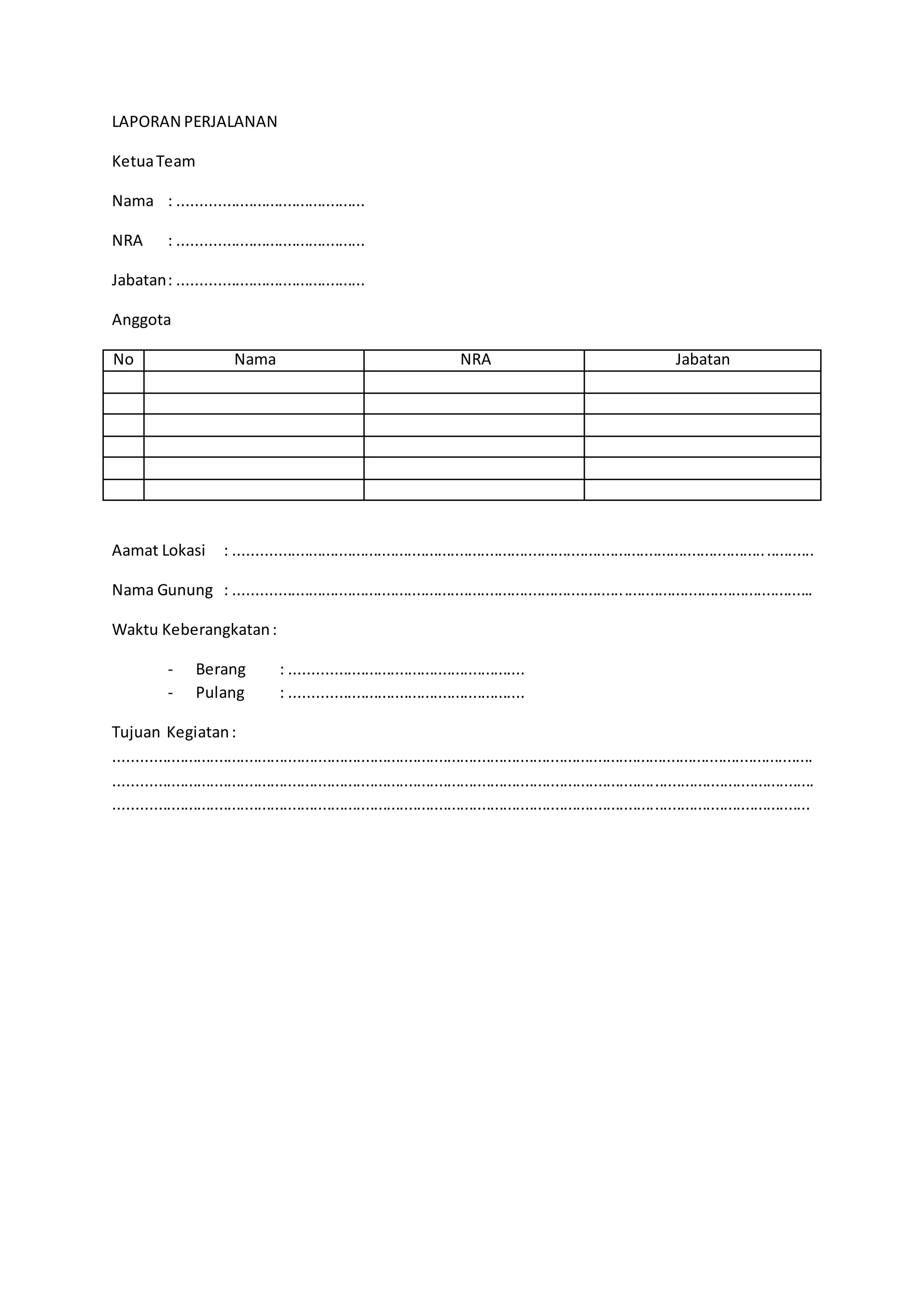 Laporan perjalanan | PDF
