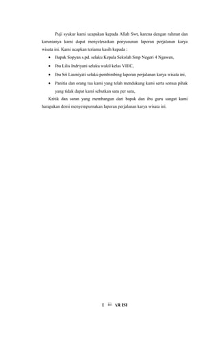 Laporan perjalanan karya wisata ke malang(revisi) | DOC