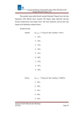 Laporan Praktikum Perlakuan Panas (Jominy Test) | DOC