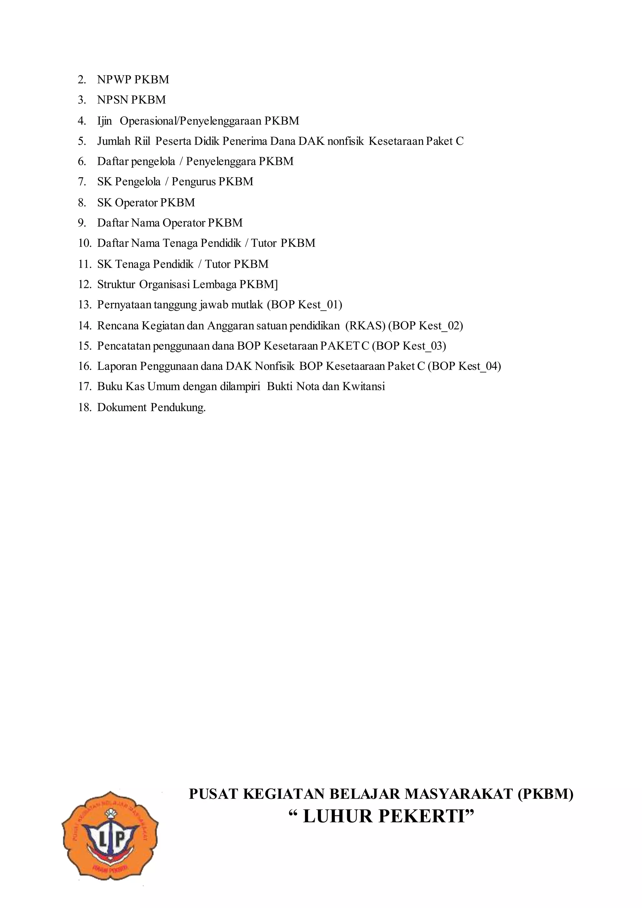 Laporan pertanggung jawaban | DOCX