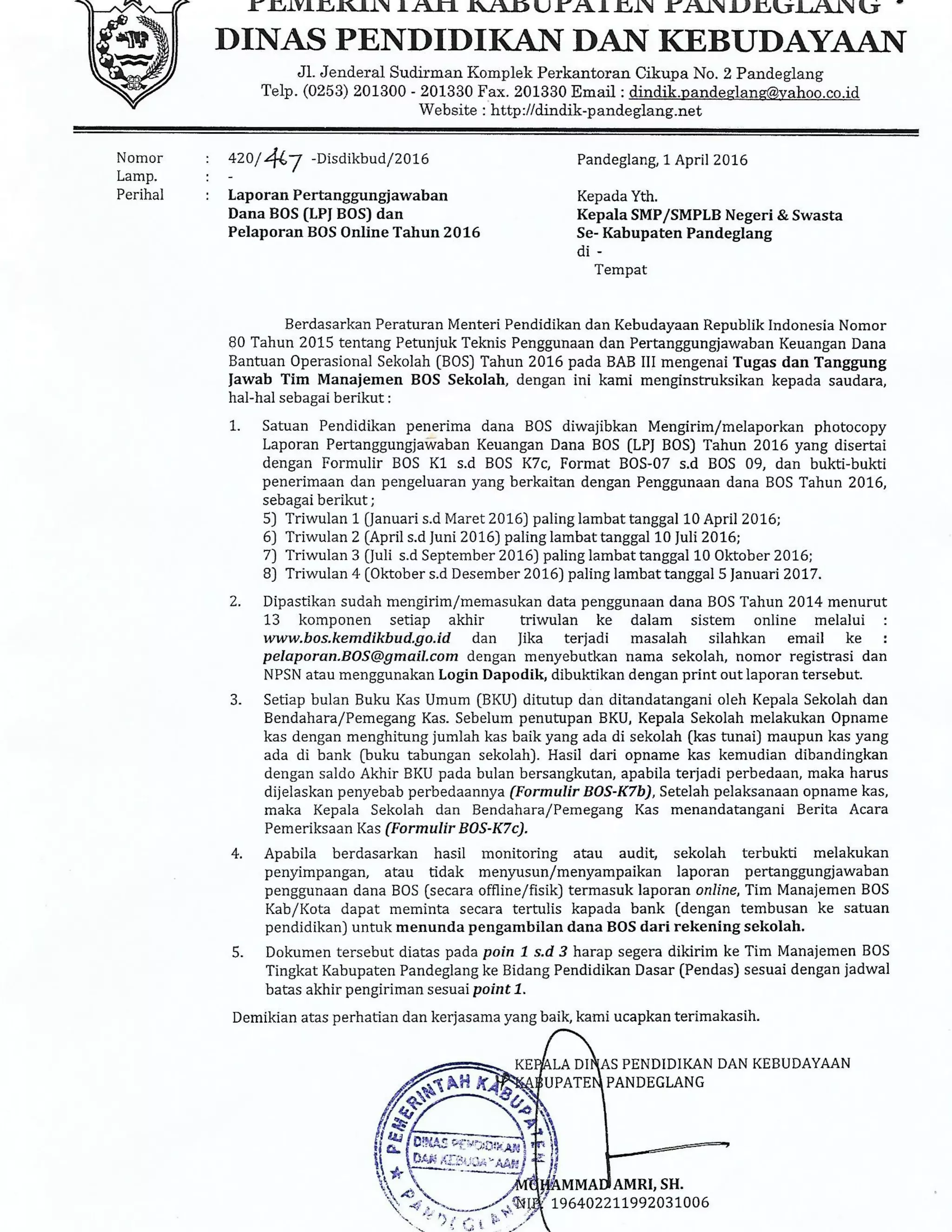 Laporan pertanggungjawaban bos dan lpj bos | PDF