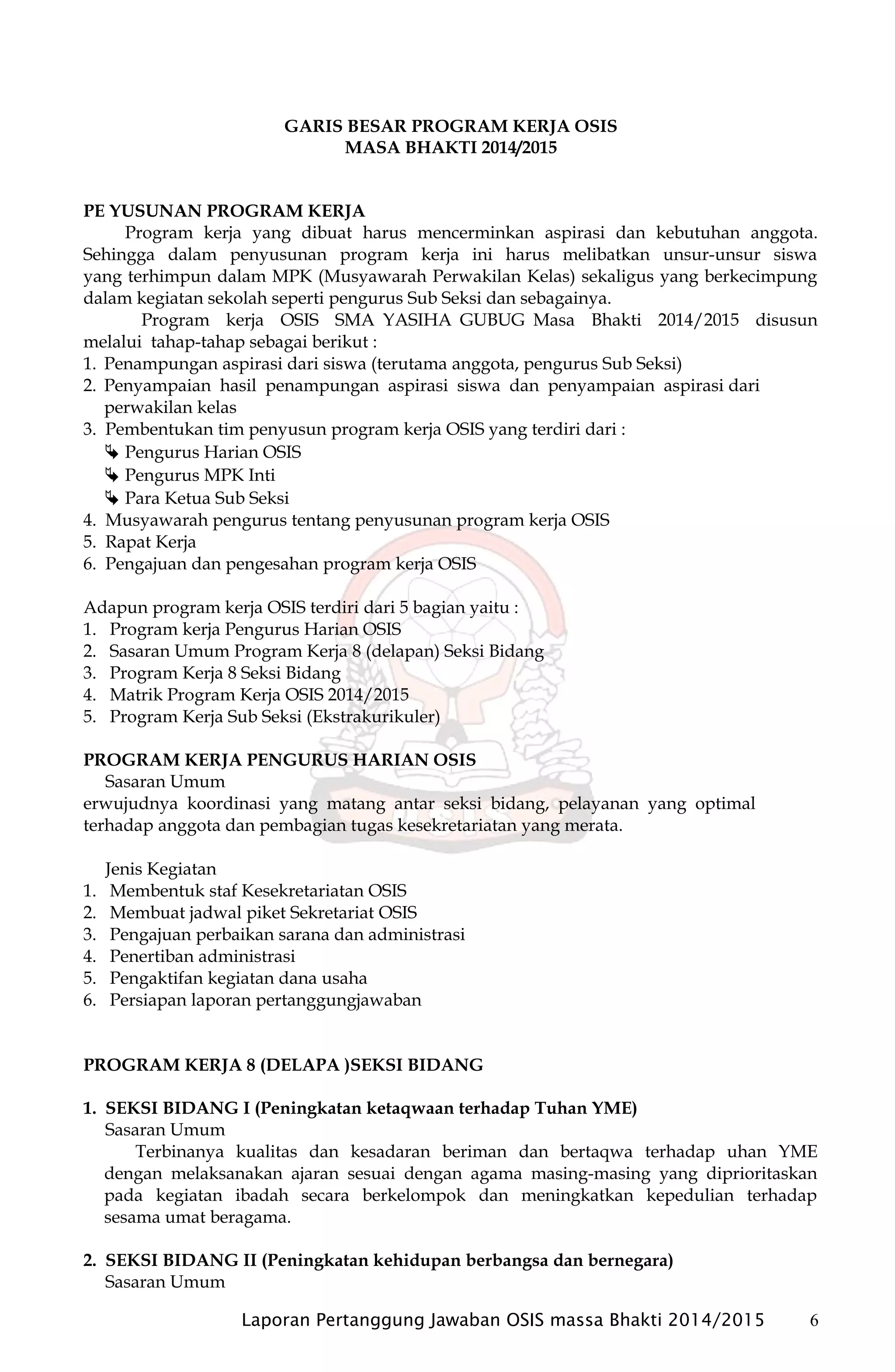 Laporan pertanggung jawaban osis 2014.2015