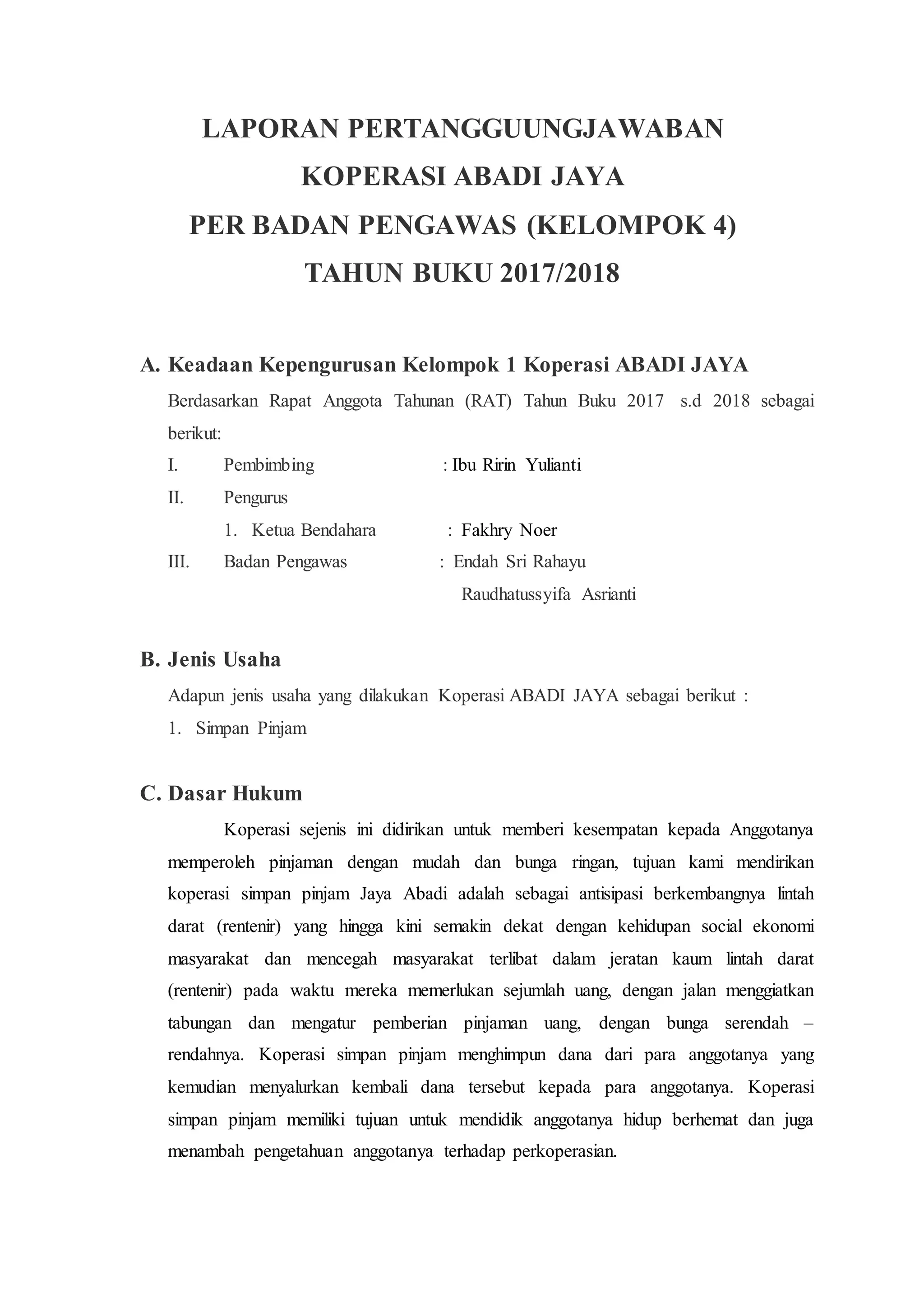 Laporan pertanggung jawaban | PDF
