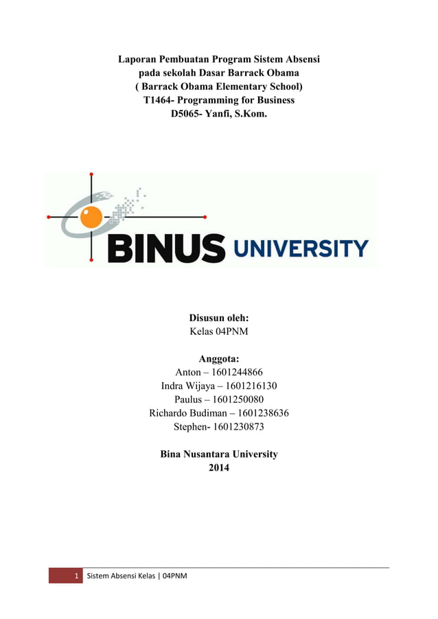 Laporan Tugas Akhir Programming For Business (PFB) - Pembuatan aplikasi ...