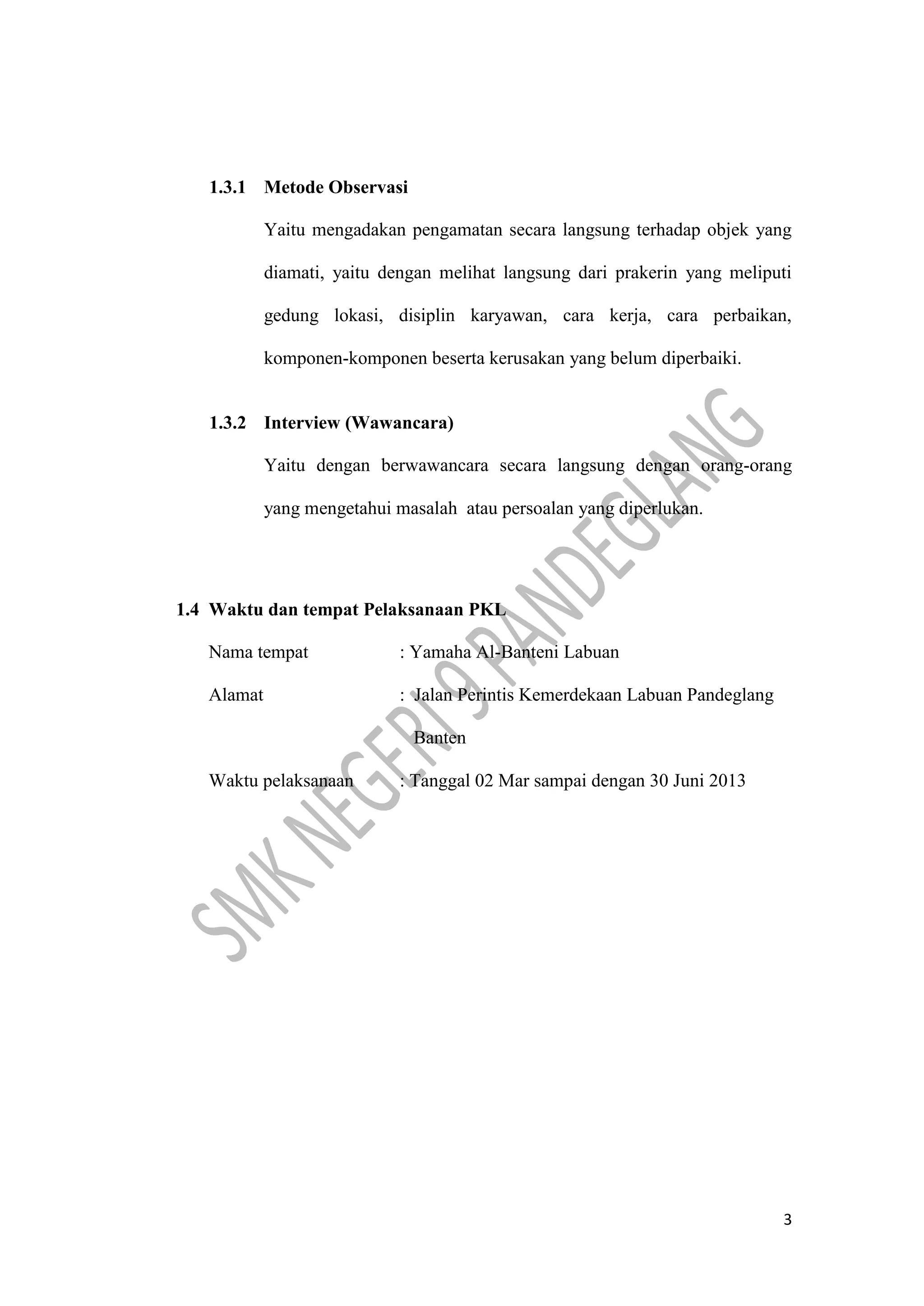 Laporan pkl SMK | DOCX