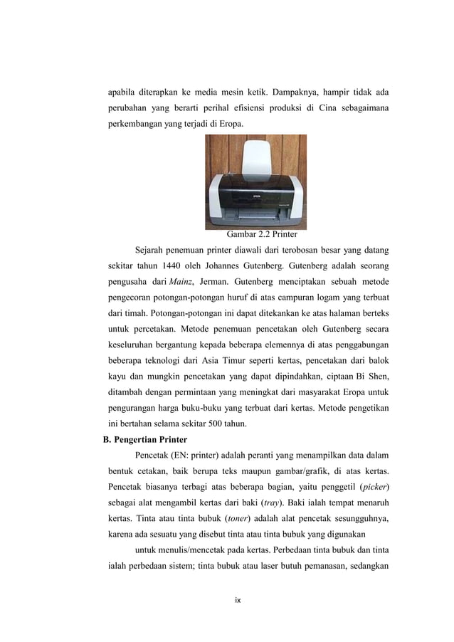 Laporan PKL Kerusakan Pada Printer | PDF