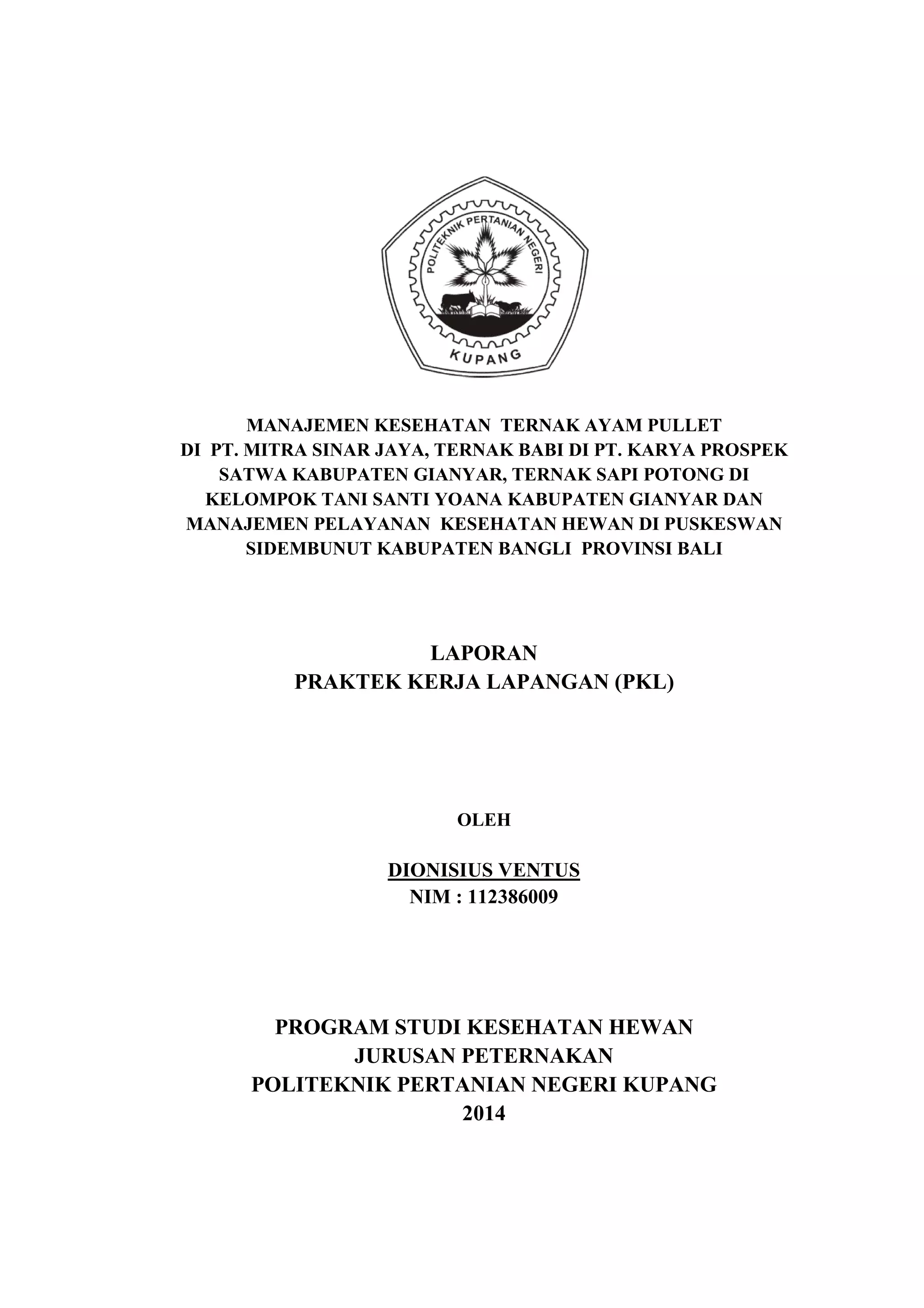 LAPORAN PRAKTEK KERJA LAPNG DI PROVINSI BALI | PDF