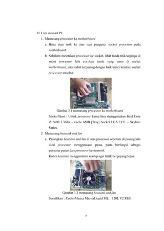 Laporan PKL Perakitan PC Gamer & Kasir | PDF