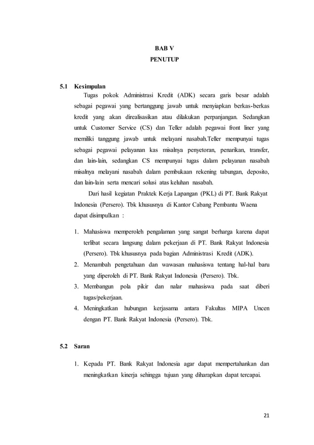 Laporan Praktek Kerja Lapangan(PKL) | DOCX