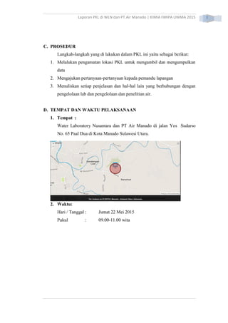 Laporan PKL di WLN dan PT.Air Manado | PDF