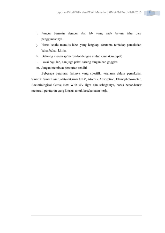 Laporan PKL di WLN dan PT.Air Manado | PDF