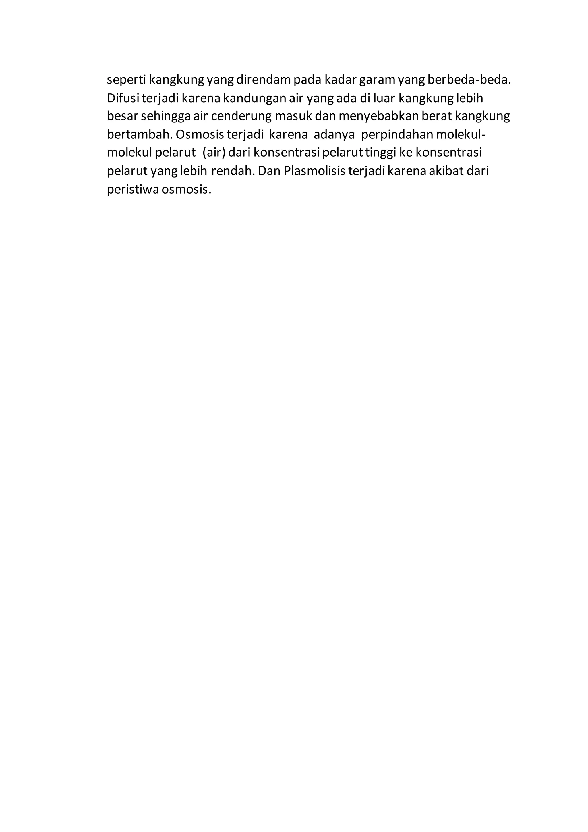 Laporan Plasmolisis - Biologi | PDF