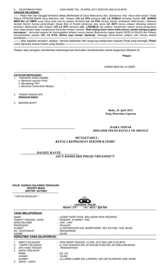 Laporan polisi 2015 | PDF