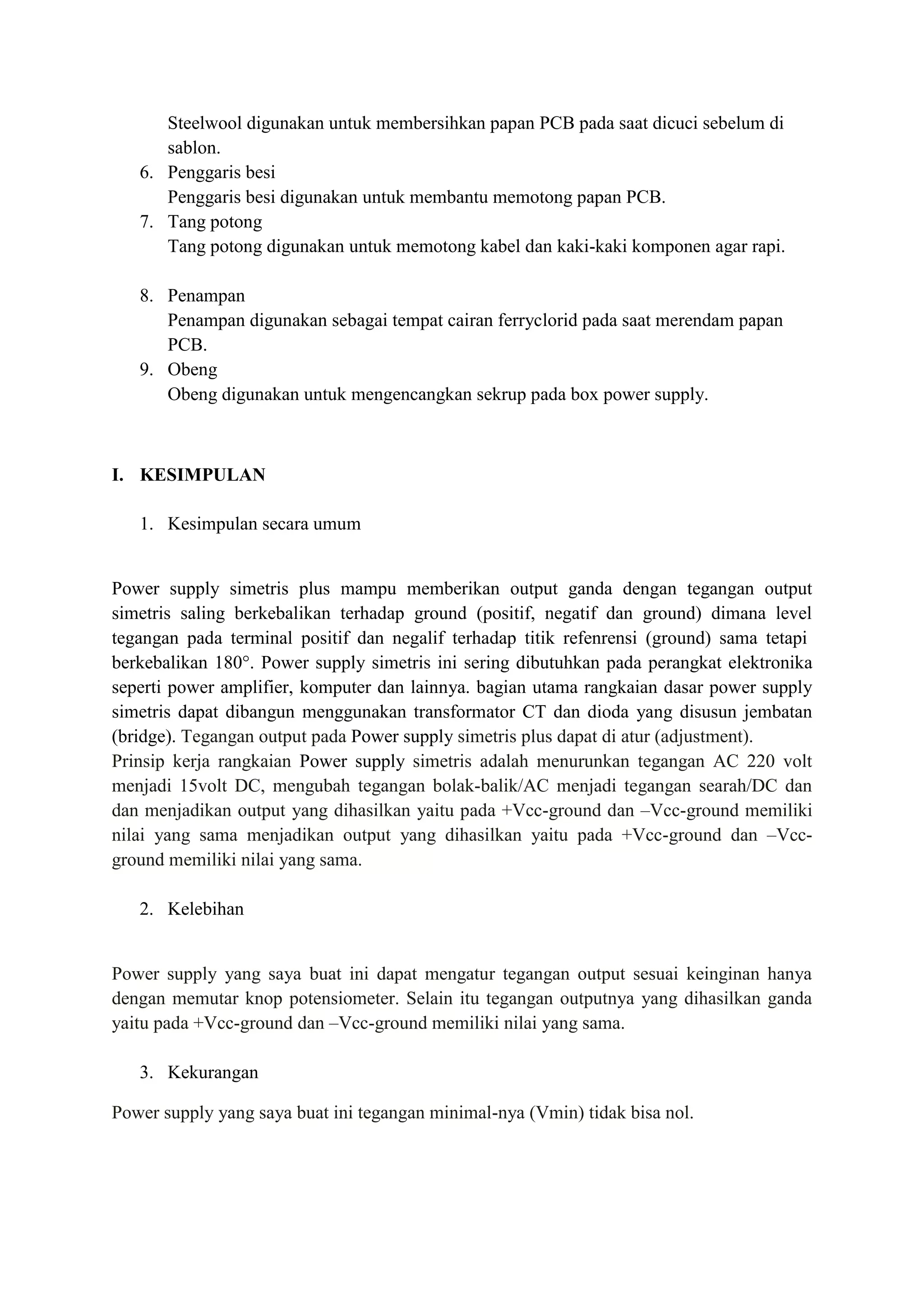 Laporan power supply | PDF