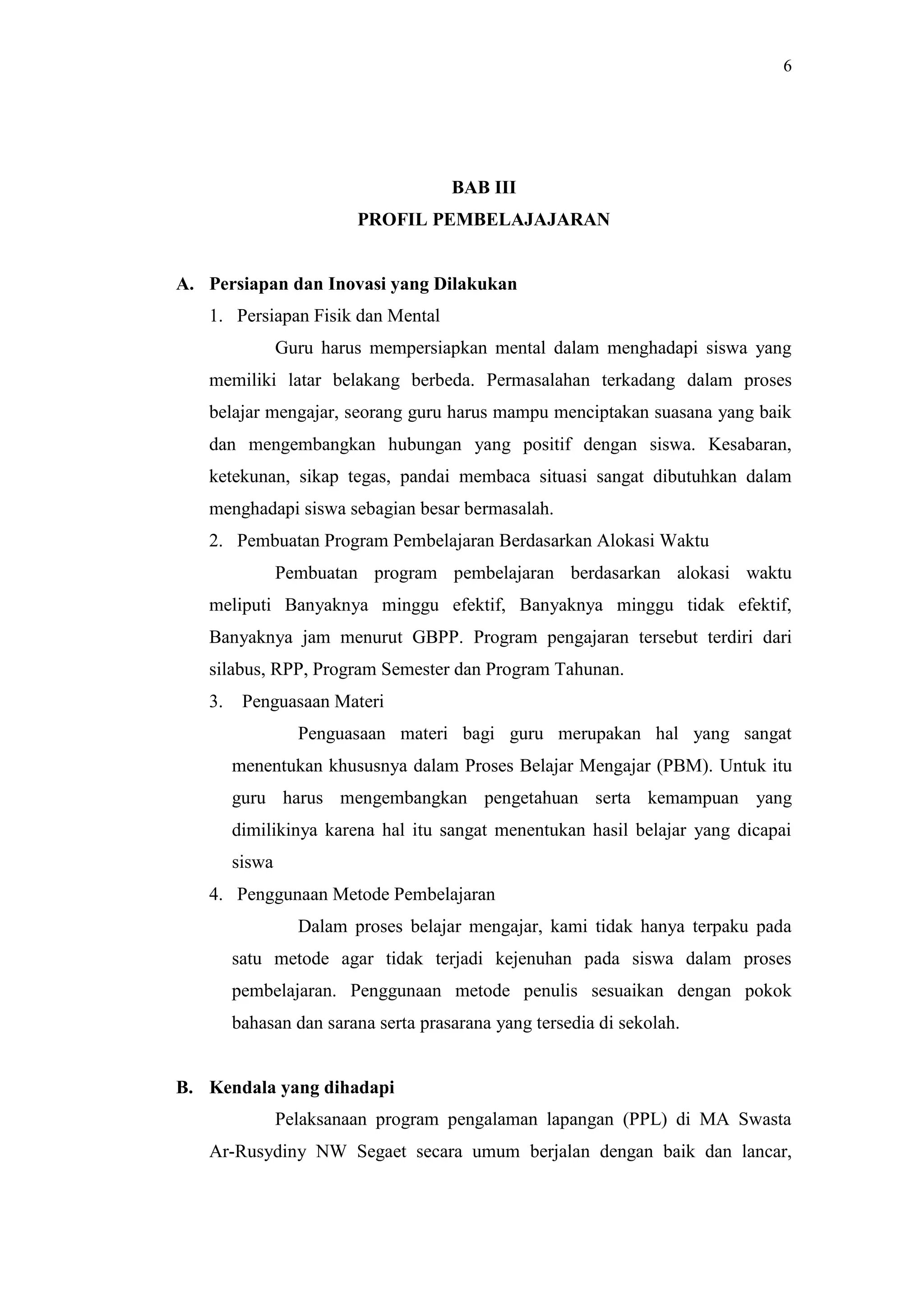 CONTOH LAPORAN PPL-KKN IKIP MATARAM 2015 | PDF