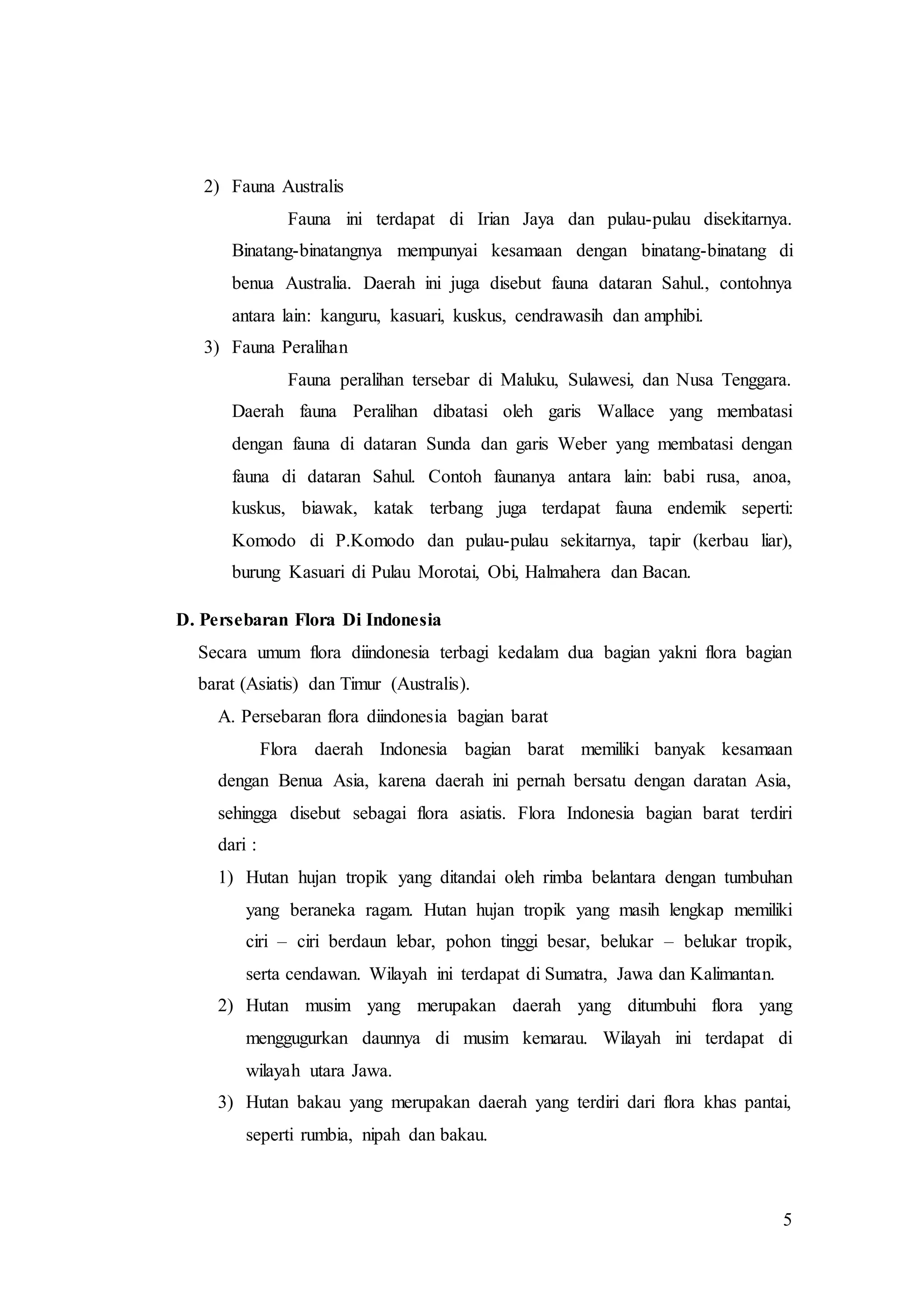 Laporan Praktek Lapangan Geografi Hewan dan Tumbuhan (biogeografi) | DOCX