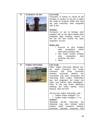 Laporan Praktek Lapangan Meteorologi Dan Klimatologi | DOCX