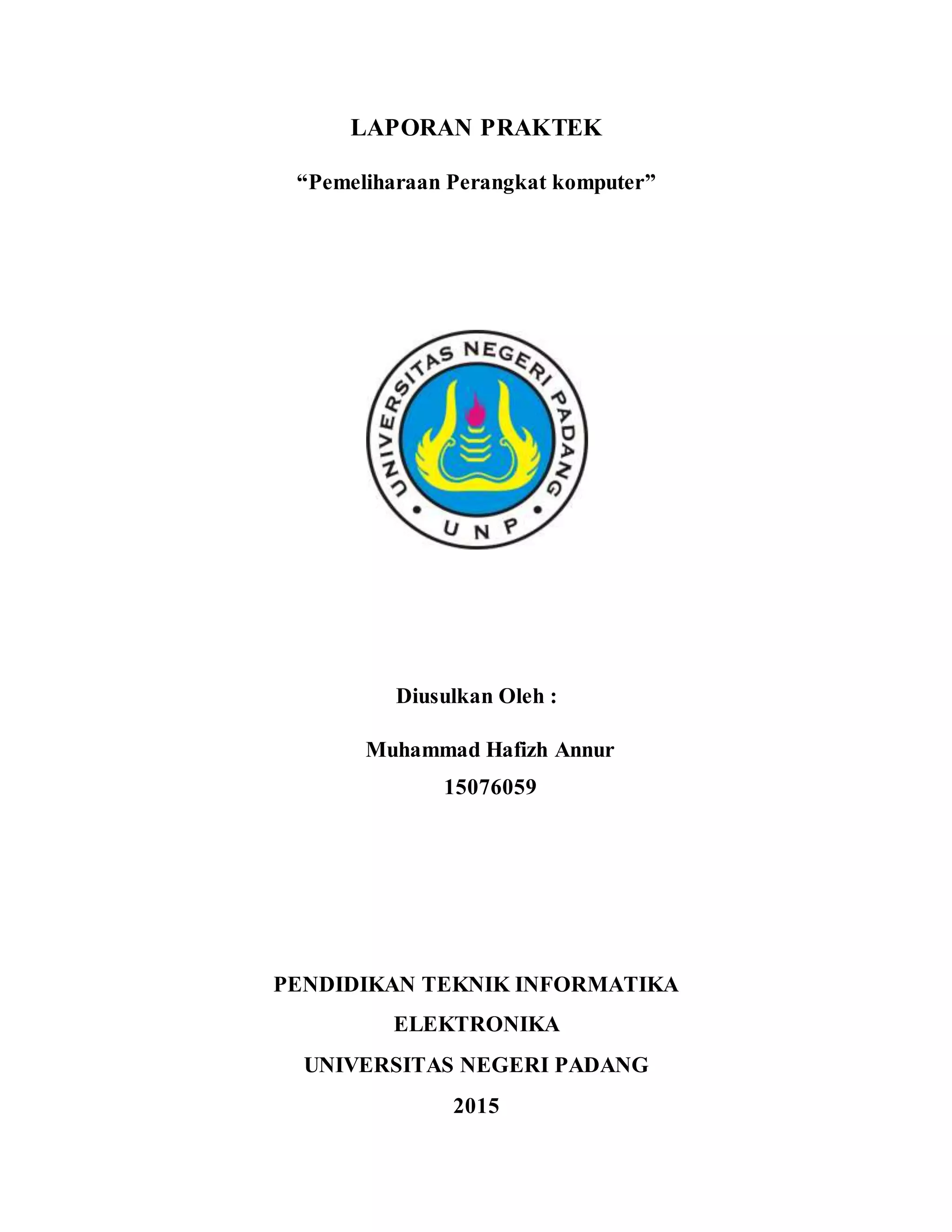 Laporan praktek Prangkat Komputer | DOCX