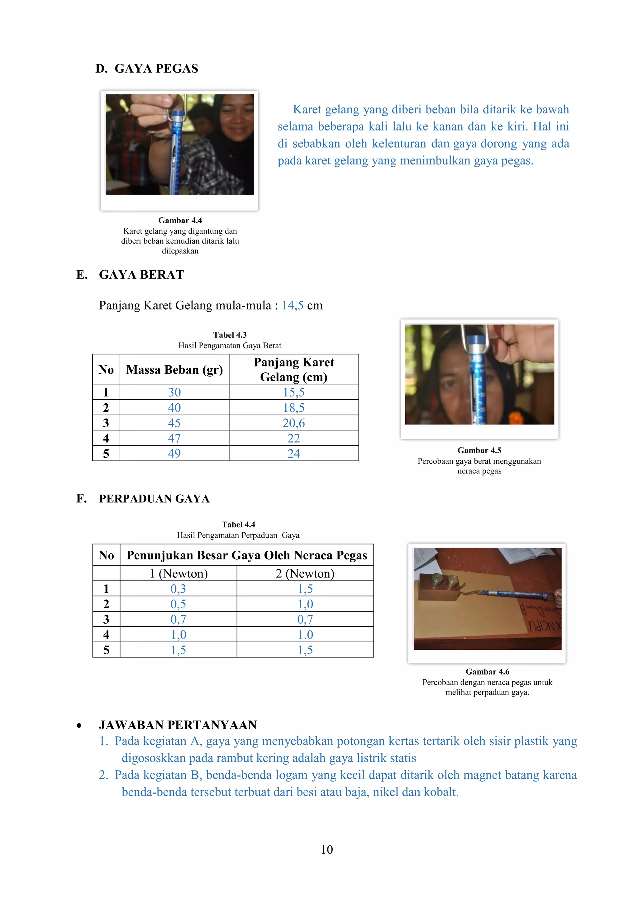 Laporan Praktek IPA Fisika - UT PGSD Praktikum IPA di SD PDGK4107 | PDF