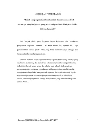 Laporan praktek kerja industri 2016 2017 smk al-baisuny ahmad riadi | PDF