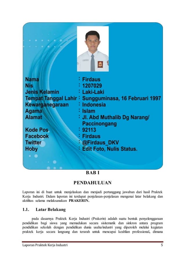 CONTOH Laporan praktik kerja industri (SMK) PRAKERIN PROGRAM STUDI DKV ...