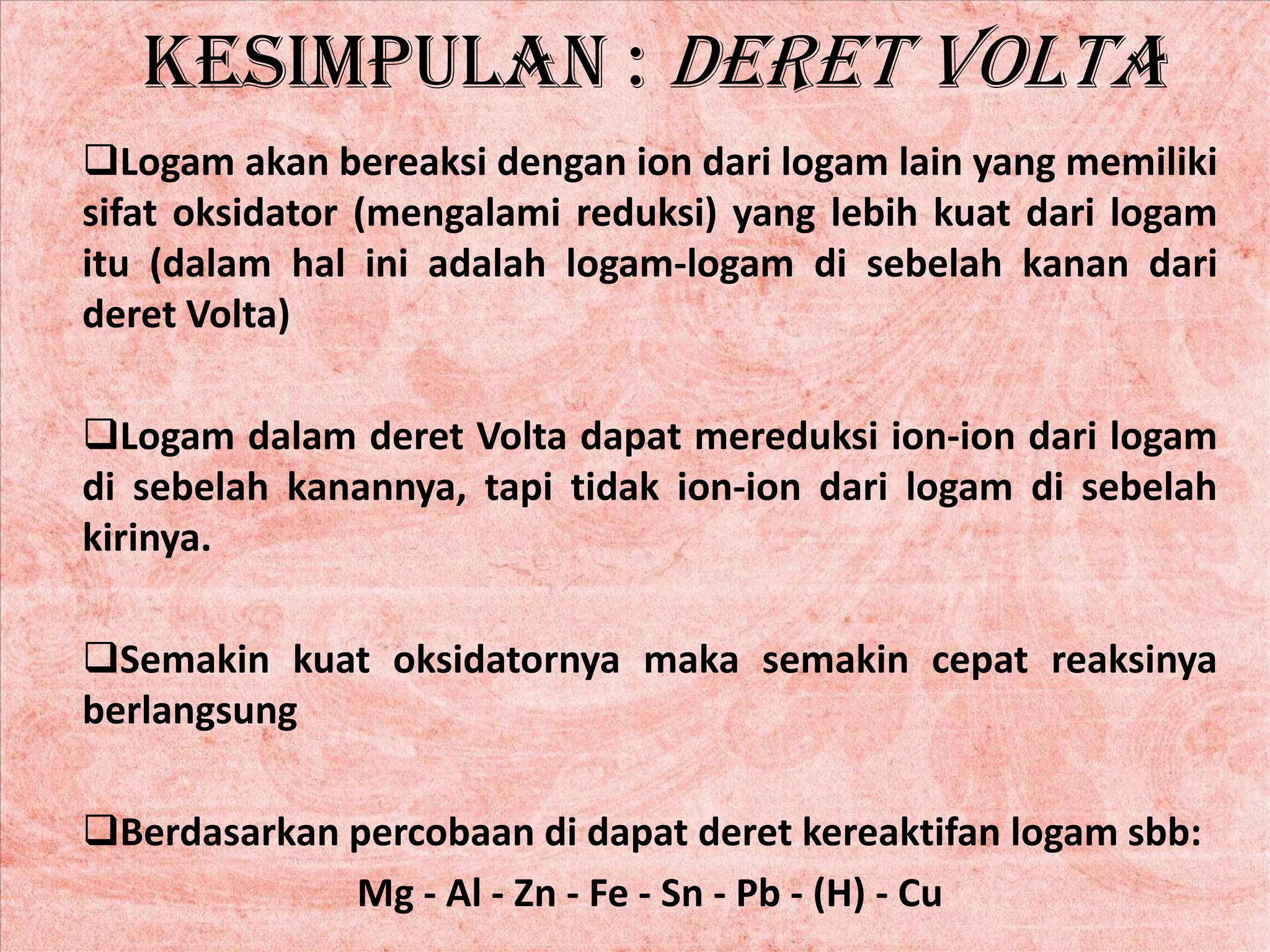 Chemistry : Deret Volta (Laporan Praktikum Kimia) | PPTX