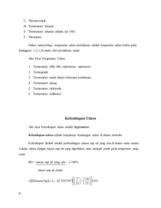 Laporan praktik peralatan pengamatan | DOCX