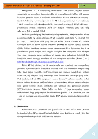 Laporan Praktikum Biologi Sel Molekuler | PDF