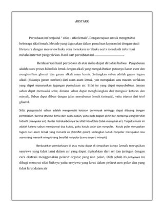 Laporan praktikum kimia dasar 1 | PDF