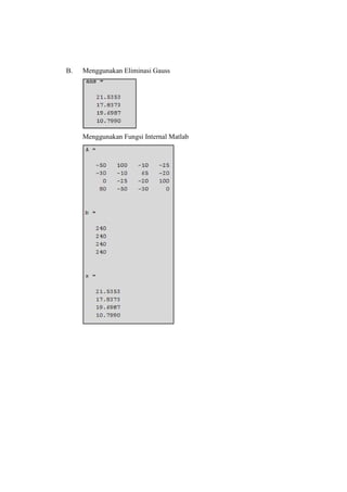 Laporan Praktikum Fisika Komputasi "Persamaan Linier" | PDF
