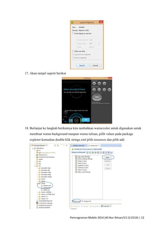 Laporan praktikum 1 pemrograman mobile | PDF