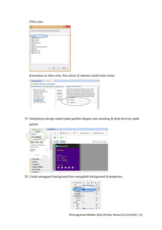 Laporan praktikum 1 pemrograman mobile | PDF