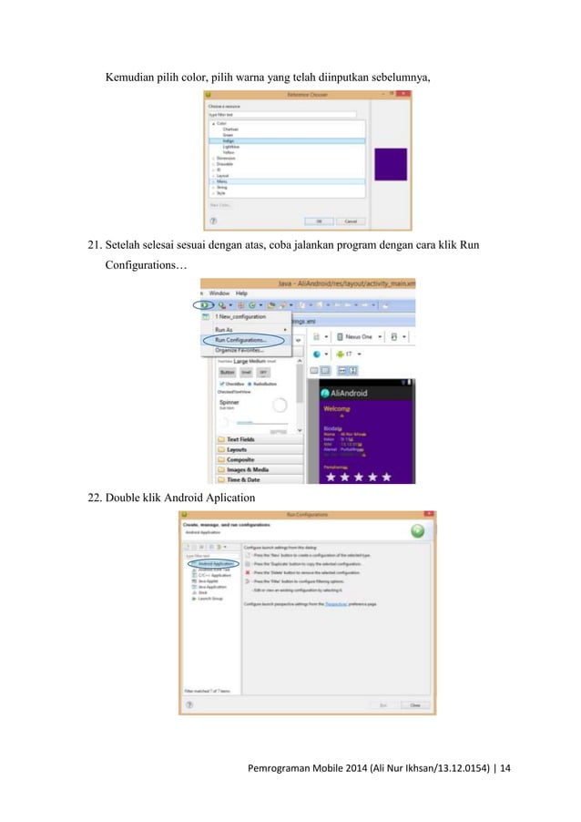Laporan praktikum 1 pemrograman mobile | PDF