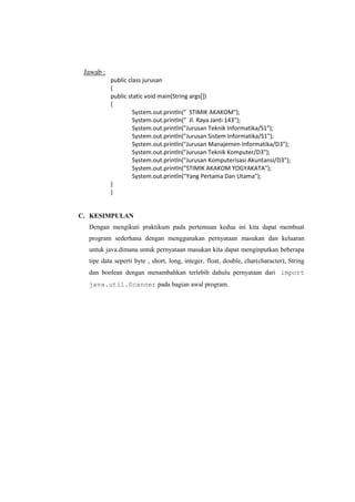 Laporan praktikum 2 | PDF