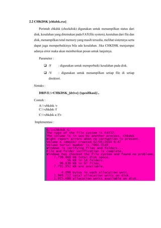 Laporan praktikum 3 - Sistem Operasi Internal & External Command (Lanjutan) | PDF