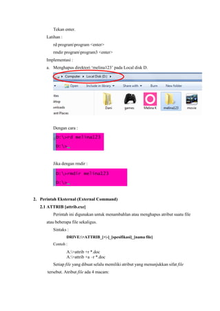 Laporan praktikum 3 - Sistem Operasi Internal & External Command (Lanjutan) | PDF
