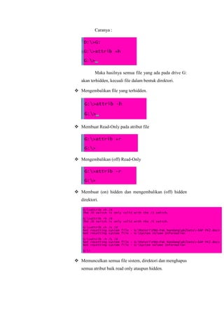 Laporan praktikum 3 - Sistem Operasi Internal & External Command (Lanjutan) | PDF
