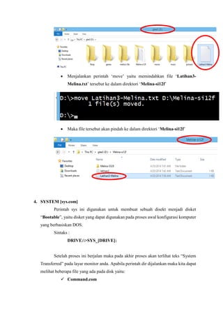 Laporan praktikum 4 Sistem Operasi - External Command (mem, xcopy, system, label, vol) | PDF