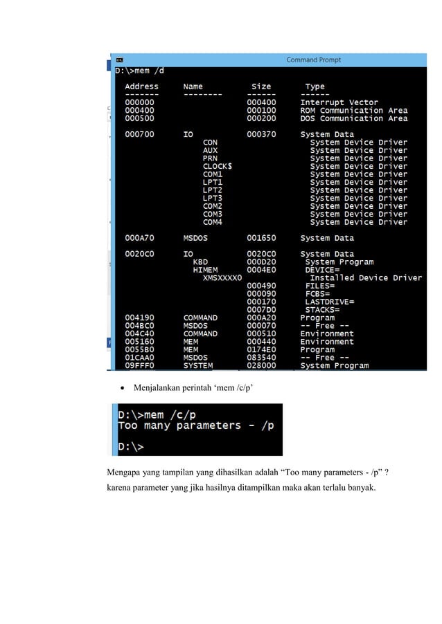 Laporan praktikum 4 Sistem Operasi - External Command (mem, xcopy ...