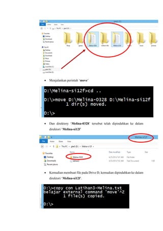 Laporan praktikum 4 Sistem Operasi - External Command (mem, xcopy ...