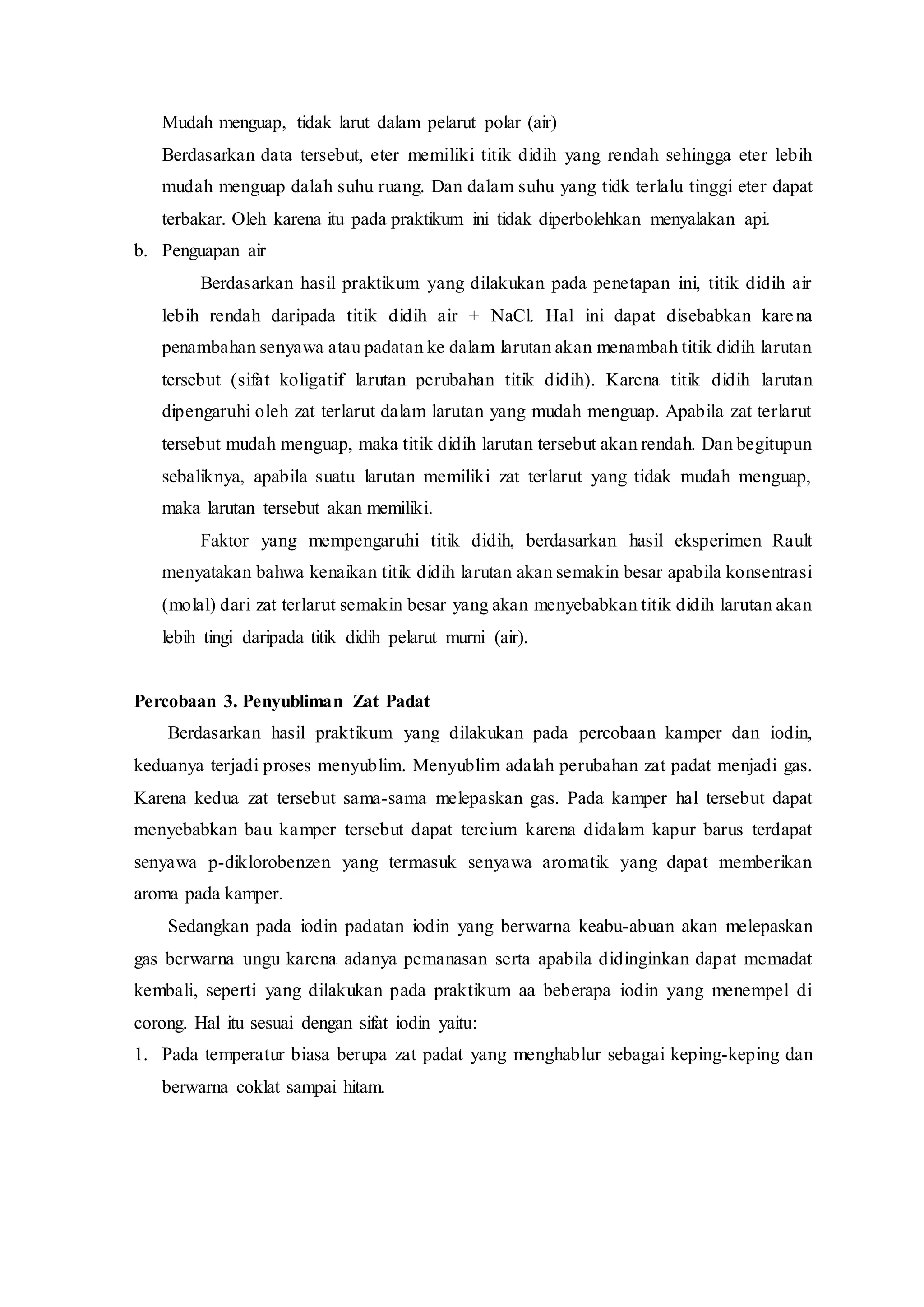 Laporan praktikum - wujud zat | DOCX