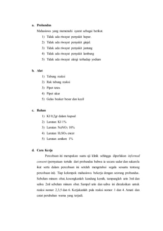 Laporan Praktikum Absorbsi & Ekskresi Obat | DOCX