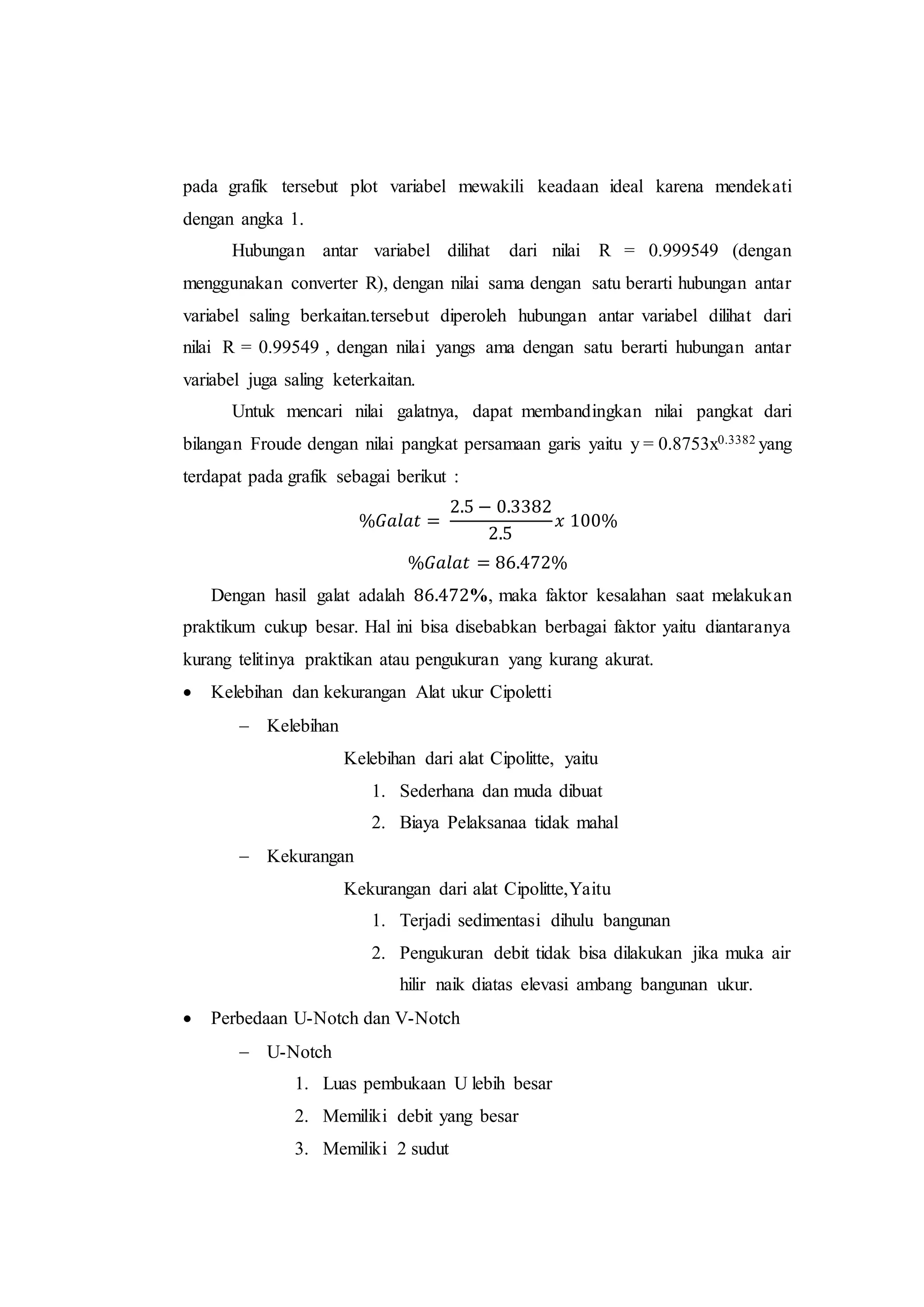 Laporan praktikum alat ukur debit saluran terbuka ( modul 4 ) itb | DOCX