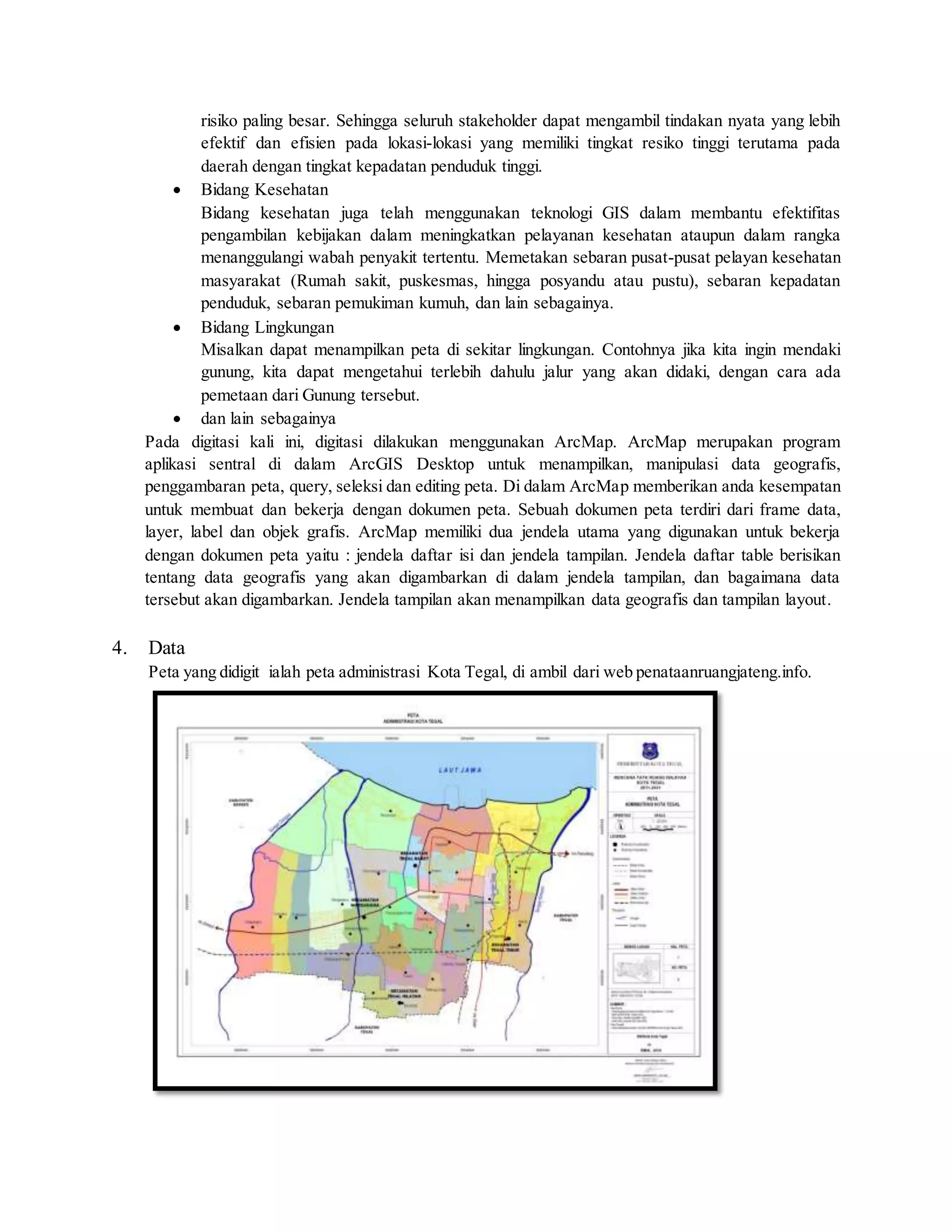 Laporan Praktikum TI Semester 1: Digitasi Peta dg ArcGIS | DOCX