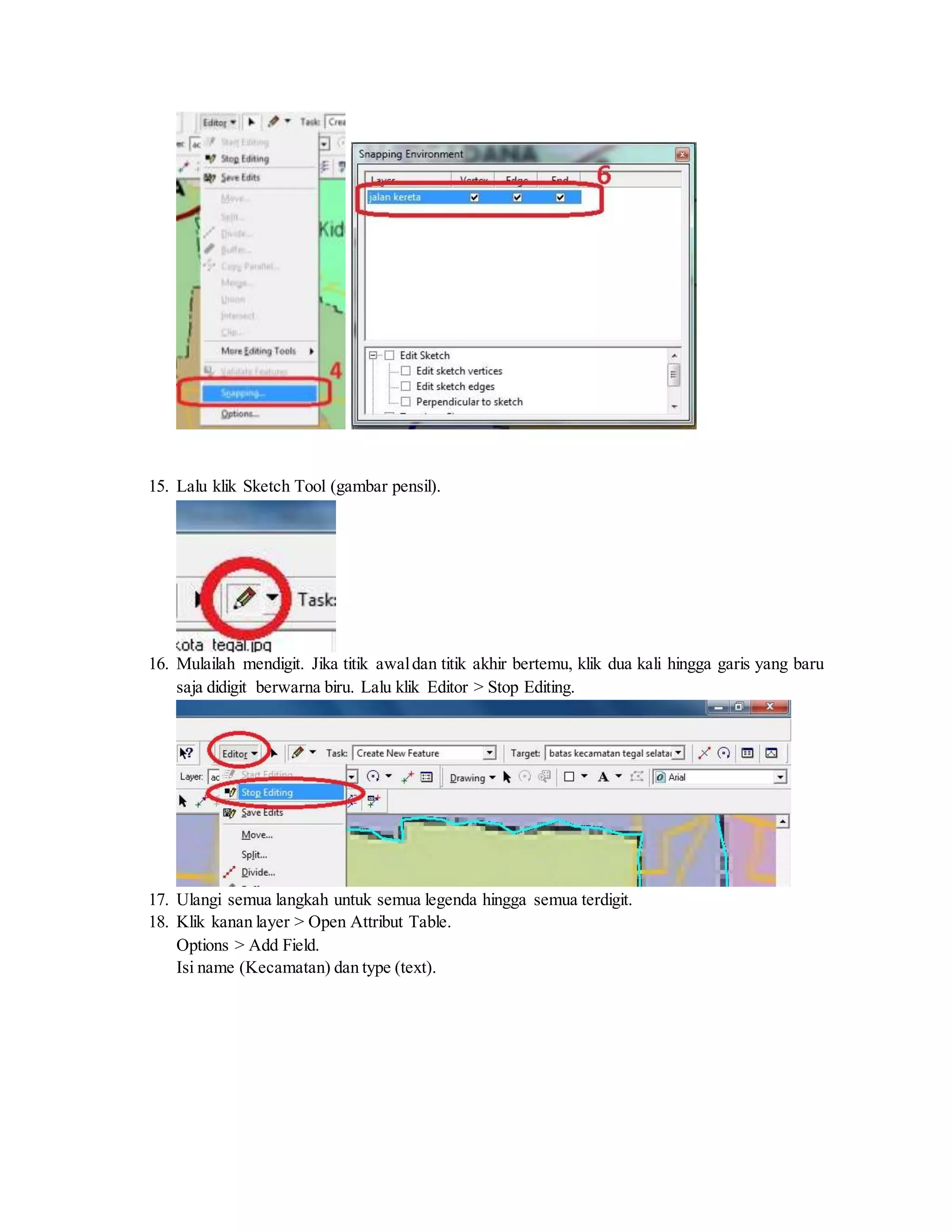 Laporan Praktikum TI Semester 1: Digitasi Peta dg ArcGIS | DOCX