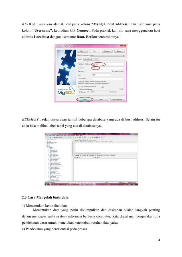 Laporan praktikum basis data my sql | PDF