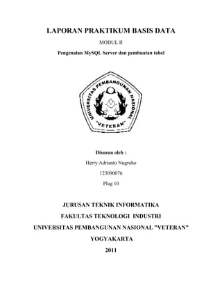 Laporan praktikum basis data bab ii | DOCX